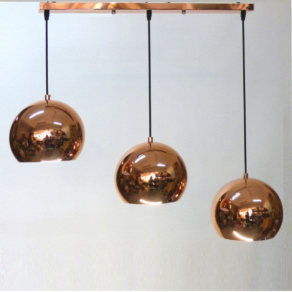 Lámpara de 3 luces colgante de esferas color cobre 3XE27 – Sinolamparas ...